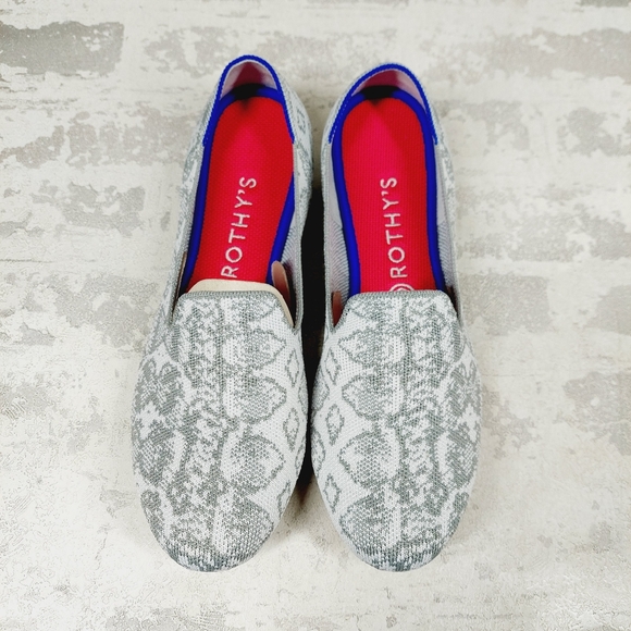Rothy's | Shoes | New Rothys The Loafer Ivory Grey Snake Slip On Round ...